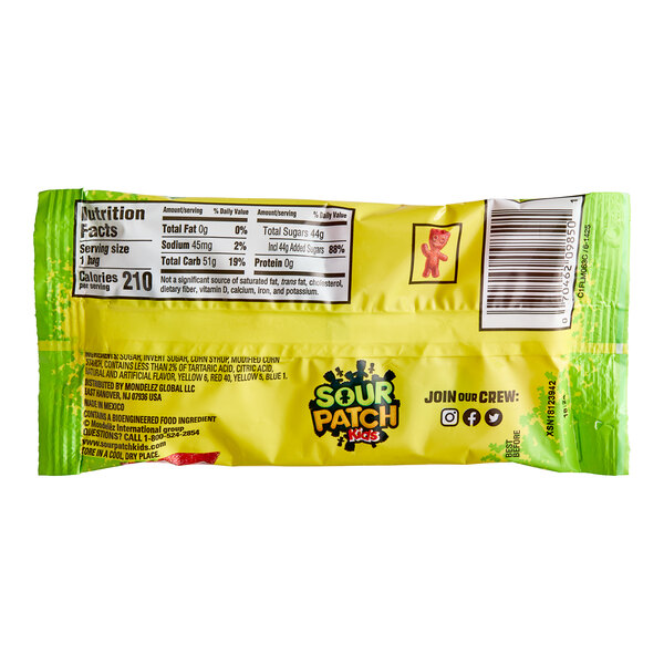 Sour Patch Kids Original Soft and Chewy Candy Pouch 2 oz. - 24/Case