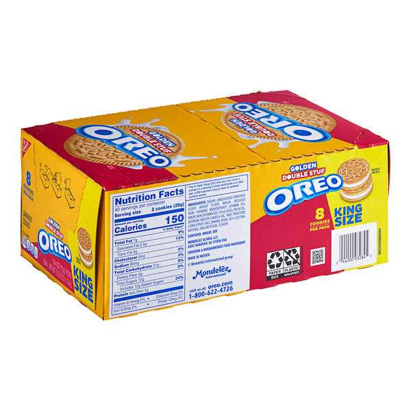 Nabisco Oreo King Size Double Stuf Golden Cookie Snack Pack 8-Count (4 ...