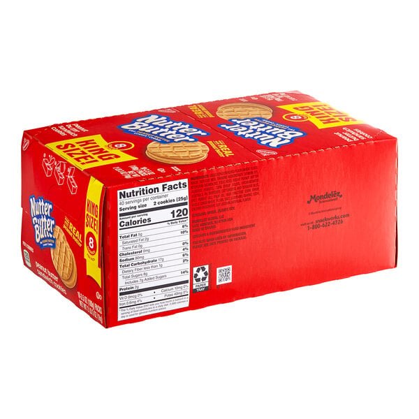 Nabisco Nutter Butter King Size Cookie Pack 8-Count (3.5 oz.) - 10/Case