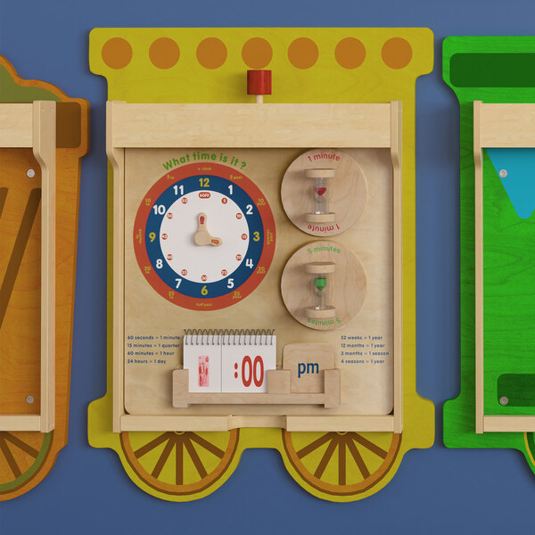 Flash Furniture Bright Beginnings 18" x 18" Wooden STEAM Telling Time ...