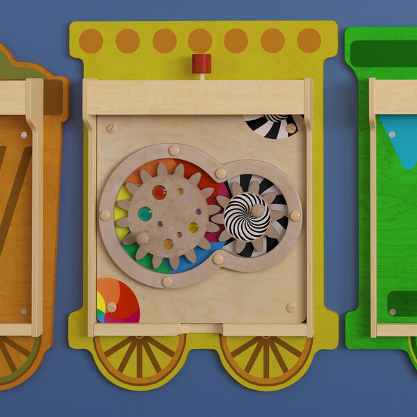 Flash Furniture Bright Beginnings 18" x 18" Wooden STEAM Turning Gears ...