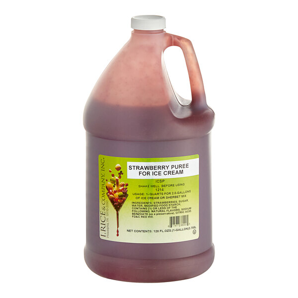 I. Rice Strawberry Hard Serve Ice Cream Puree 1 Gallon