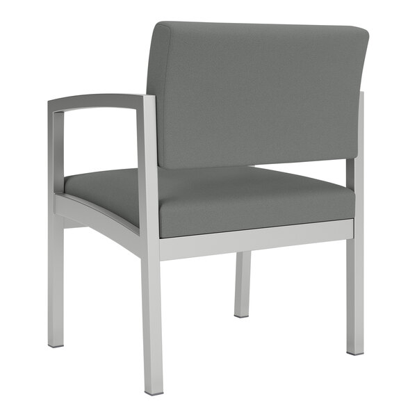 Lesro Lenox Steel Open House Asteroid Fabric Oversized Guest Arm Chair