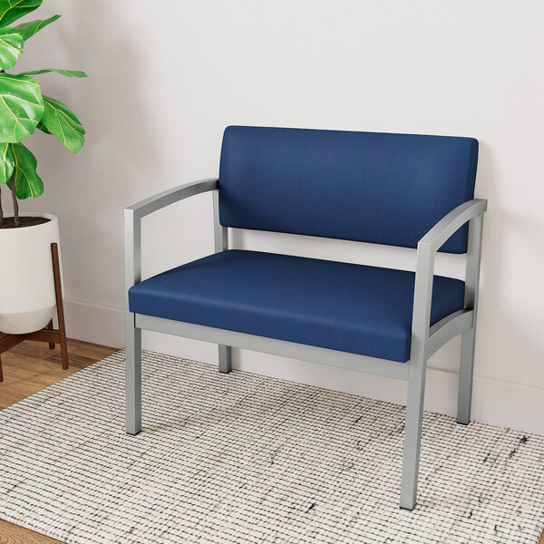 Lesro Lenox Steel Patriot Plus Imperial Blue Vinyl Bariatric Guest Arm ...