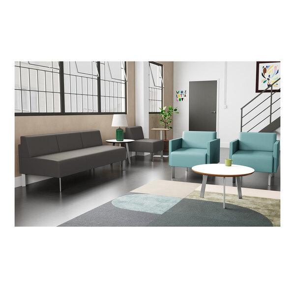 Lesro Luxe Lounge Series Open House Asteroid Fabric 3-Seat Sofa with ...