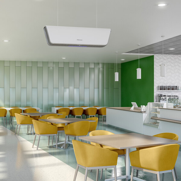 Fellowes Array Ceiling AC2 5889201 White Ceiling-Mount Air Purifier with 3-Stage HEPA Filtration ...