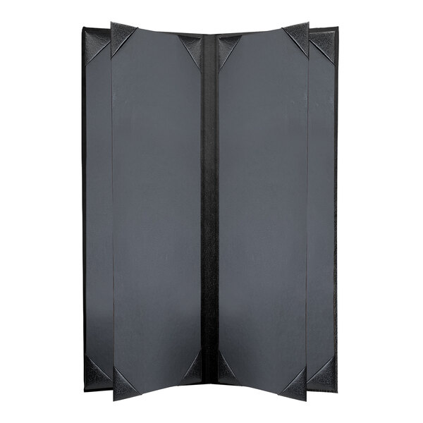 H. Risch, Inc. Oakmont 4 1/4" x 14" Black 6-Panel Menu Cover with Album ...