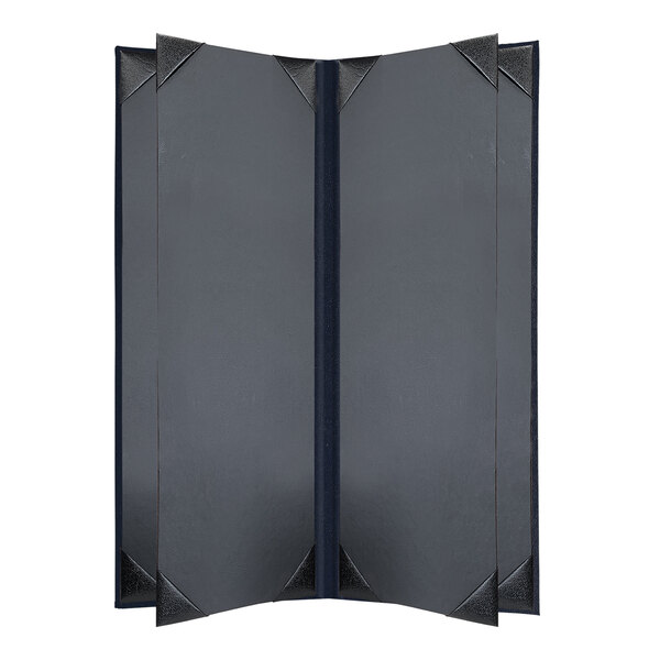 H. Risch, Inc. Oakmont 4 1/4" x 11" Blue 6-Panel Menu Cover with Album ...