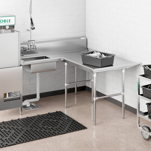 Regency 6' 16-Gauge Stainless Steel Soiled L-Shape Dishtable - Right ...