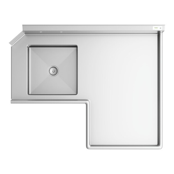 Regency 4' 16-Gauge Stainless Steel Soiled L-Shape Dishtable - Right Island