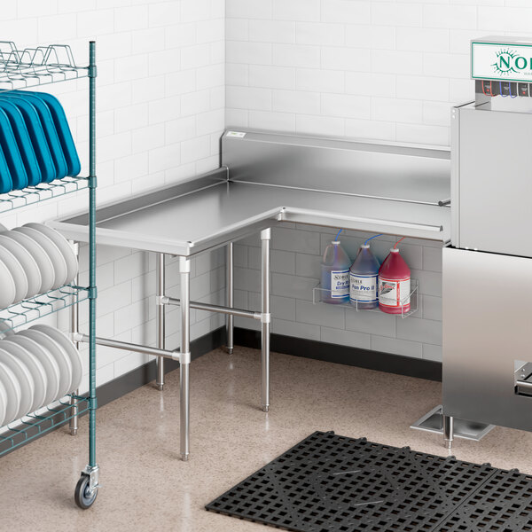 Regency 5' 16-Gauge Stainless Steel Clean L-Shape Dishtable - Left Island