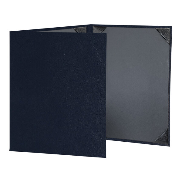 H. Risch, Inc. Oakmont 8 1/2" x 11" Blue 3-Panel Menu Cover with Album ...