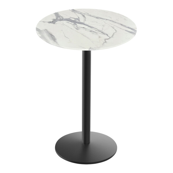 Holland Bar Stool EuroSlim 32" Round White Marble Indoor / Outdoor ...