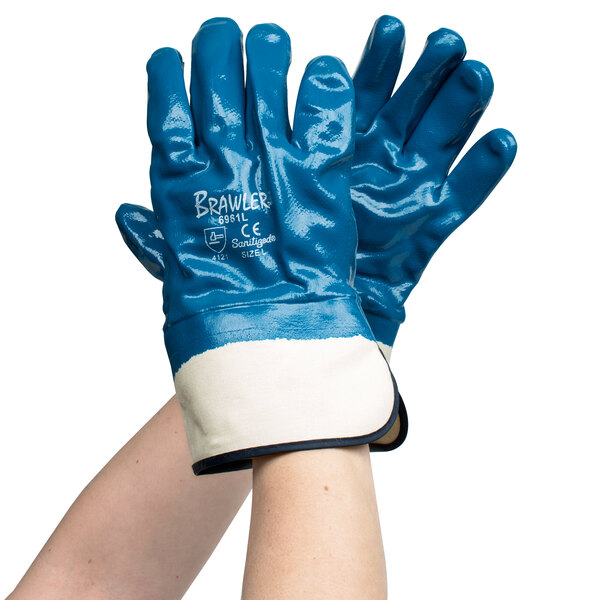 Cordova Brawler Smooth Supported Nitrile Gloves with Jersey Lining and ...