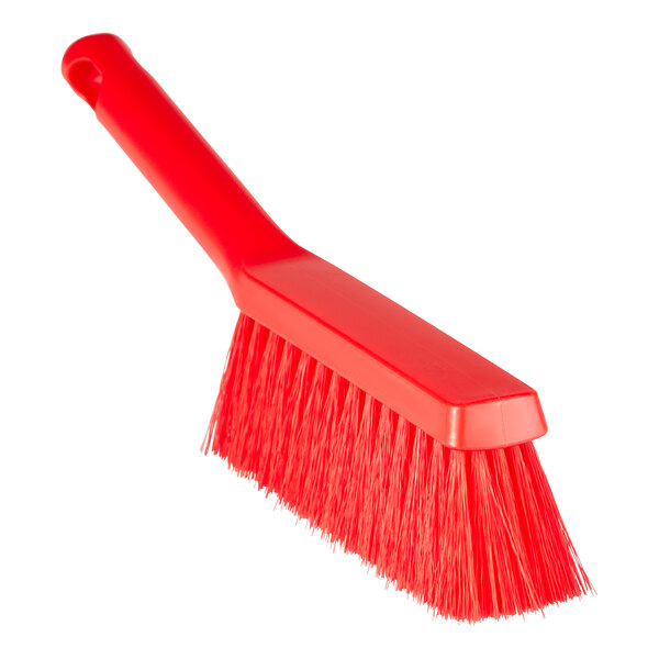 Vikan ColorCore 451114 11 7/8" Red Bench Brush with Medium Bristles