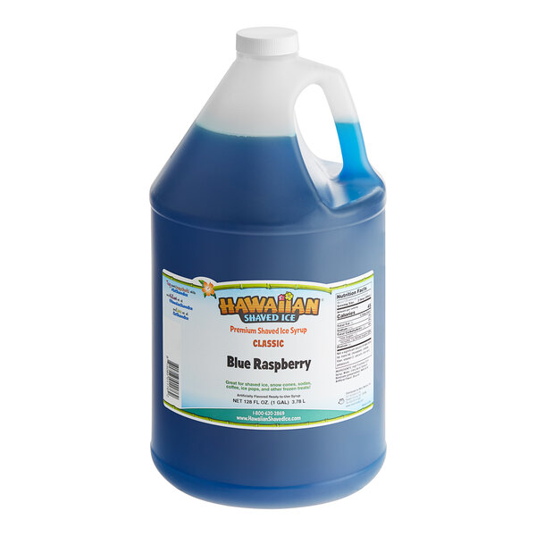 Hawaiian Shaved Ice Blue Raspberry Snow Cone Syrup 1 Gallon