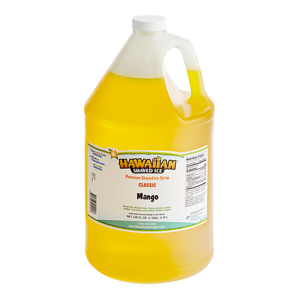Hawaiian Shaved Ice Mango Snow Cone Syrup 1 Gallon