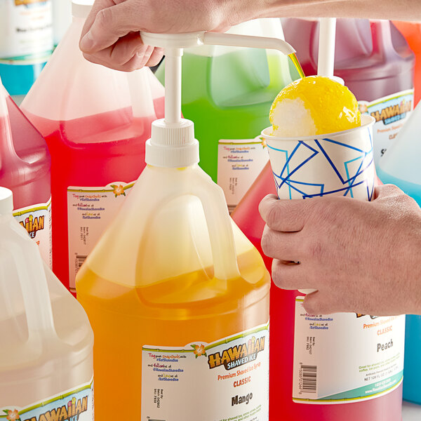 Hawaiian Shaved Ice Mango Snow Cone Syrup 1 Gallon