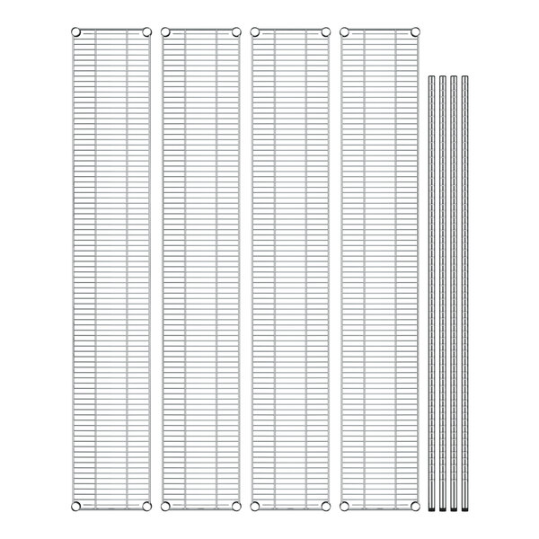 Regency Spec Line 12" x 72" x 64" NSF Stainless Steel Stationary Wire ...