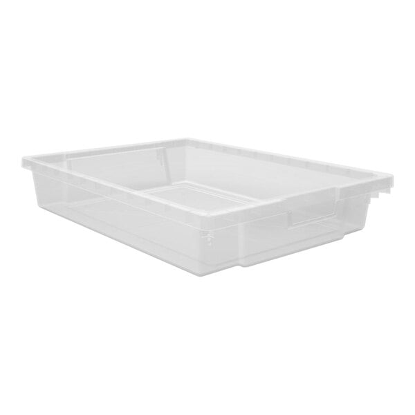 Luxor 12 1/4" x 16 3/4" x 3" Small Clear Stackable Storage Bin MBS-BIN ...