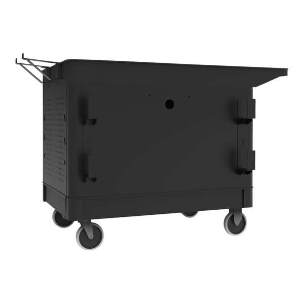 Luxor 45 1/2" x 25 1/2" x 33" Black Plastic 3-Shelf Utility Tub Cart ...
