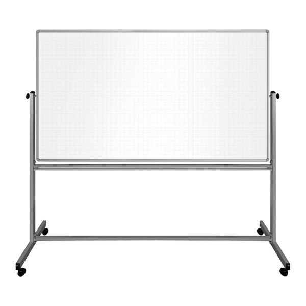 Luxor 72" x 40" Double-Sided Magnetic Ghost Grid Whiteboard with ...
