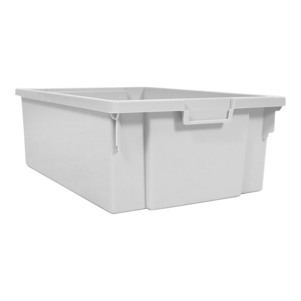 Luxor 12 1/4" x 16 3/4" x 6" Large Gray Stackable Storage Bin MBS-BIN ...
