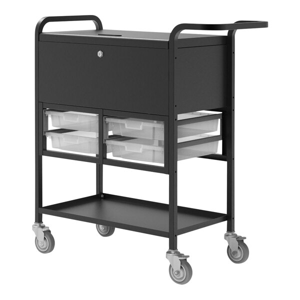 Luxor 38 1/4" x 17 1/4" x 41 3/4" 2-Shelf File Cart with Locking ...