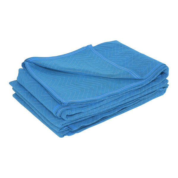 Vestil 72" x 80" Standard Blue Quilted Fabric Moving Blanket QPC-7280 ...