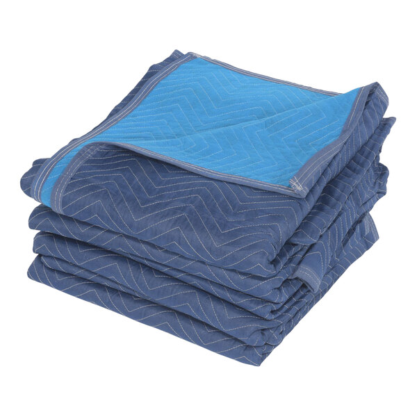 Vestil 72" x 80" Heavy-Duty Blue Non-Woven Fabric Moving Blanket QPC ...