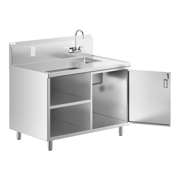 Regency 30" x 48" 16 Gauge Stainless Steel Beverage Table with Right ...