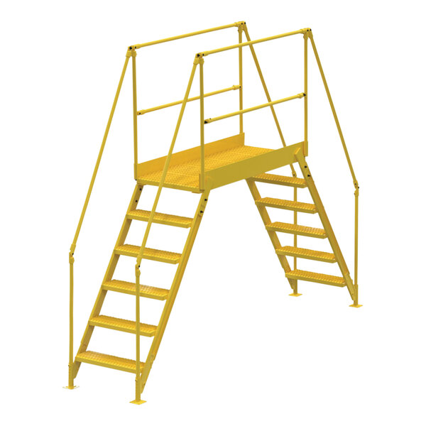 Vestil 23 1/2" x 60" 6-Step Steel Crossover Ladder COL-6-56-44 - 500 lb ...