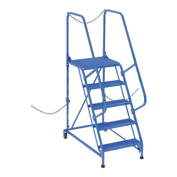 Vestil 24" x 21" x 50" Blue 5-Step Steel Semi-Trailer Access Ladder ...