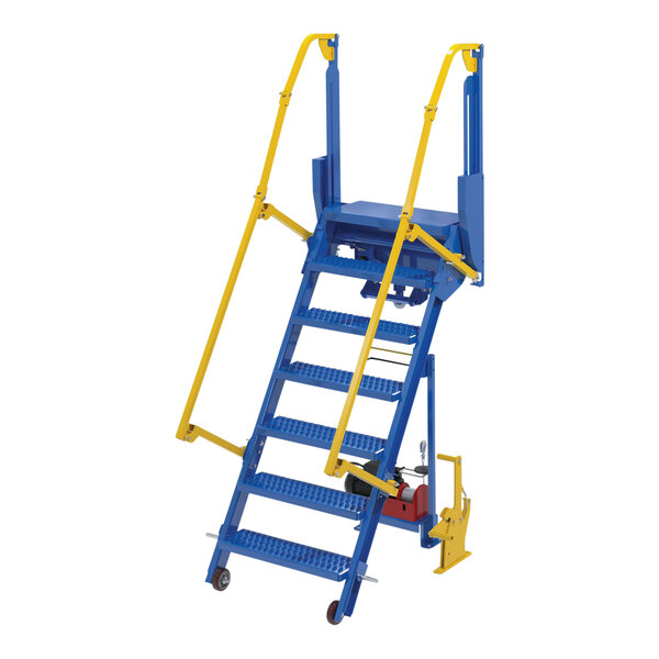 Vestil 23 5/8" x 60" 7-Step Steel Electric Folding Mezzanine Ladder LAD ...