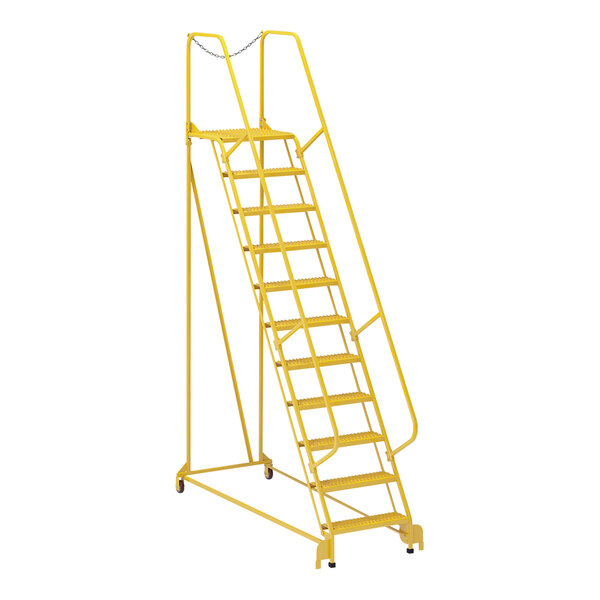 Vestil 24" x 21" x 110" Yellow 11-Step Steel Maintenance Ladder with ...