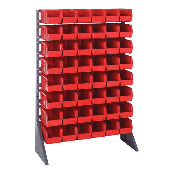 Quantum 36" x 15" x 53" Gray Steel Rail Rack with (48) 10 7/8" x 5 1/2 ...