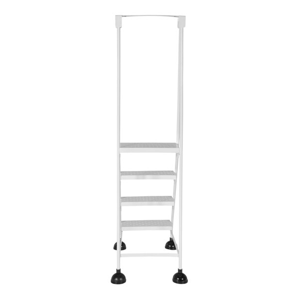 Vestil 16" x 11" x 38 3/16" White 4-Step Spring-Loaded Commercial ...