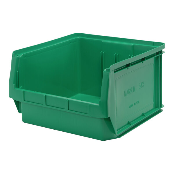 Quantum Magnum 19 3/4" x 18 3/8" x 11 7/8" Green Storage Tote Bin QMS543GN