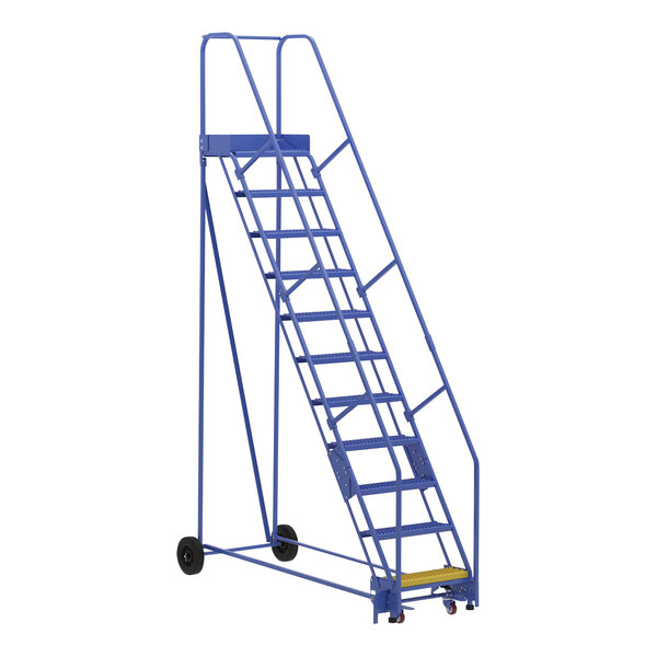 Vestil 11-Step Steel Rolling Warehouse Ladder with 23 9/16" Wide Grip ...
