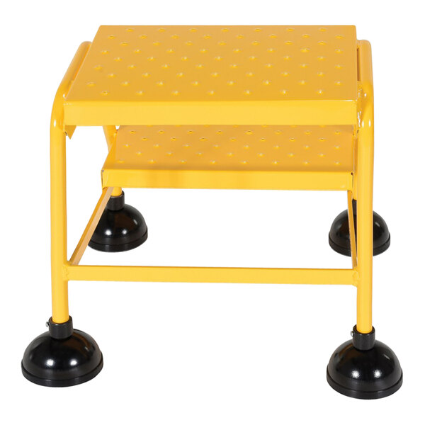 Vestil 16" x 11" x 18 1/2" Yellow 2-Step Spring-Loaded Commercial ...