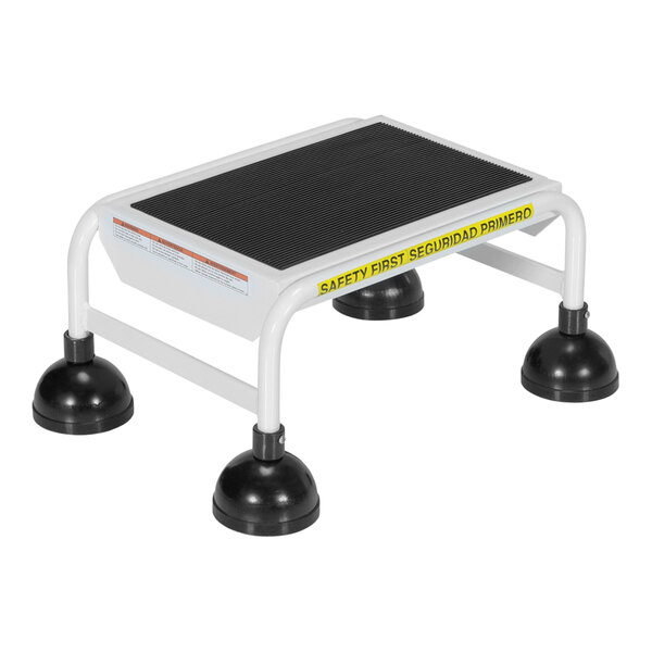 Vestil 16" x 11" x 9 1/2" White 1-Step Spring-Loaded Commercial Rolling ...