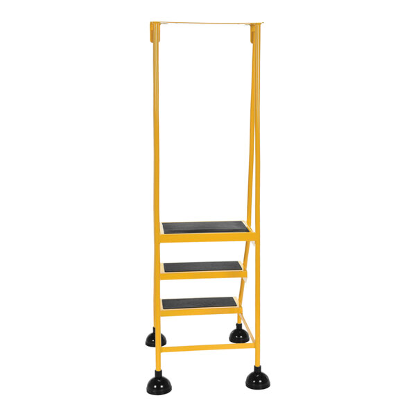 Vestil 16" x 11" x 28 11/16" Yellow 3-Step Spring-Loaded Commercial ...
