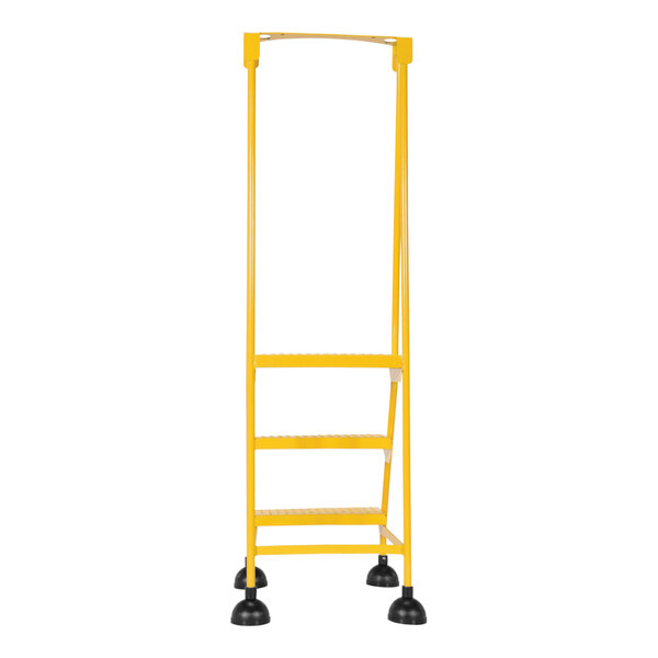 Vestil 16" x 11" x 28 11/16" Yellow 3-Step Spring-Loaded Commercial ...