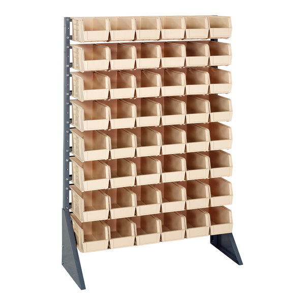 Quantum 36" x 15" x 53" Gray Steel Rail Rack with (48) 10 7/8" x 5 1/2 ...