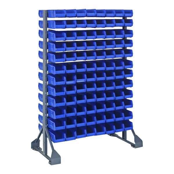 Quantum 36" x 20" x 53" Gray Steel Double-Sided Rail Rack with (192) 7 ...