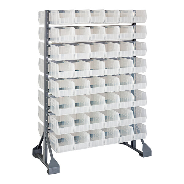 Quantum 36" x 20" x 53" Gray Steel Double-Sided Rail Rack with (96) 10 ...