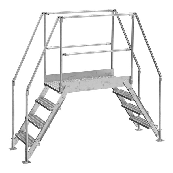 Vestil 23 1/2" x 48" 4-Step Galvanized Steel Crossover Ladder COL-4-36 ...