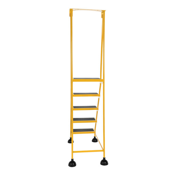 Vestil 16" x 11" x 47 11/16" Yellow 5-Step Spring-Loaded Commercial ...