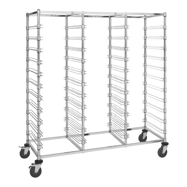 Quantum 60" x 24" x 69" Carbon Steel Mobile Triple Bay Bin Cart with 33 ...