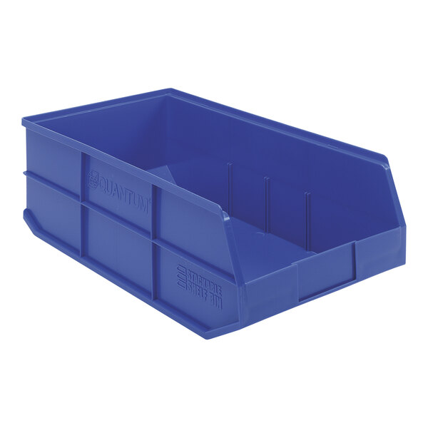 Quantum 20 1/2" x 11" x 7" Blue Stackable Shelf Bin SSB485BL